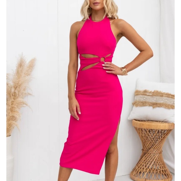 Dresses | Fuchsia Cut Out Dress | Poshmark